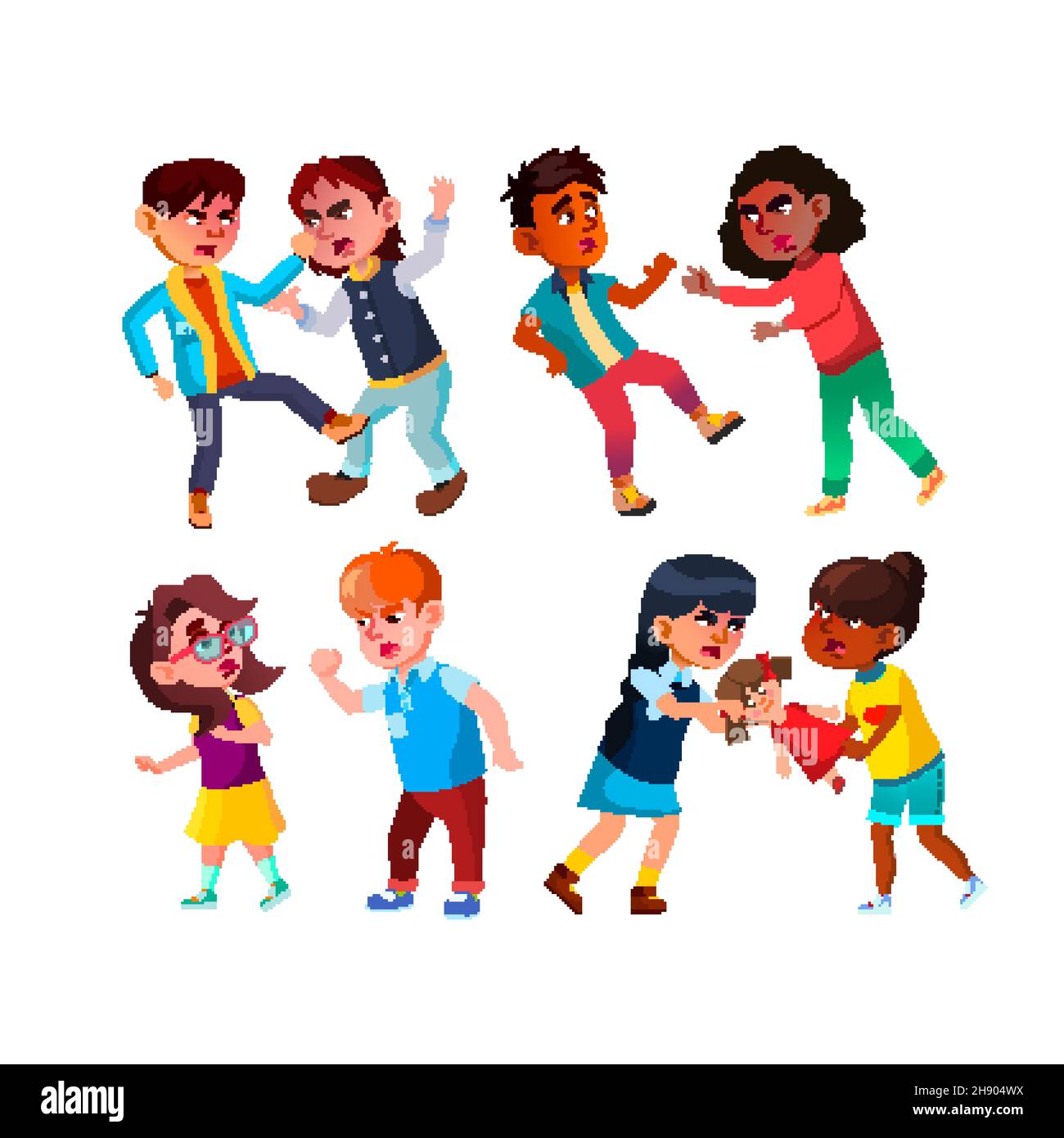 Girls fight classroom Stock Vector Images - Alamy