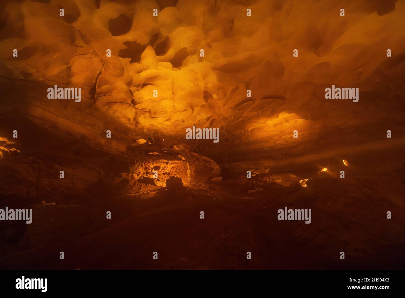Interior view of the cave of Inner Space Cavern at Georgetown, Texas ...