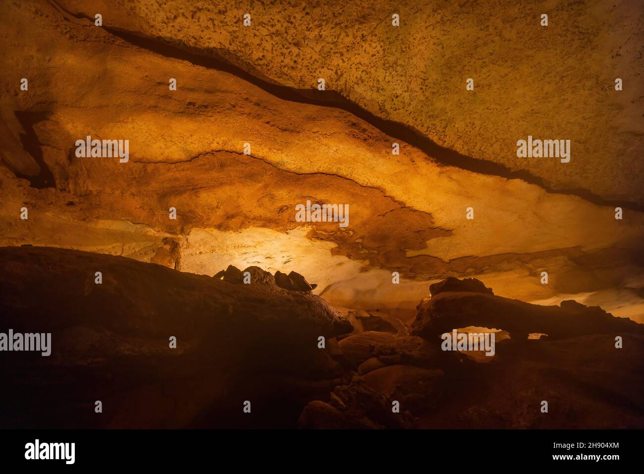 Interior view of the cave of Inner Space Cavern at Georgetown, Texas ...