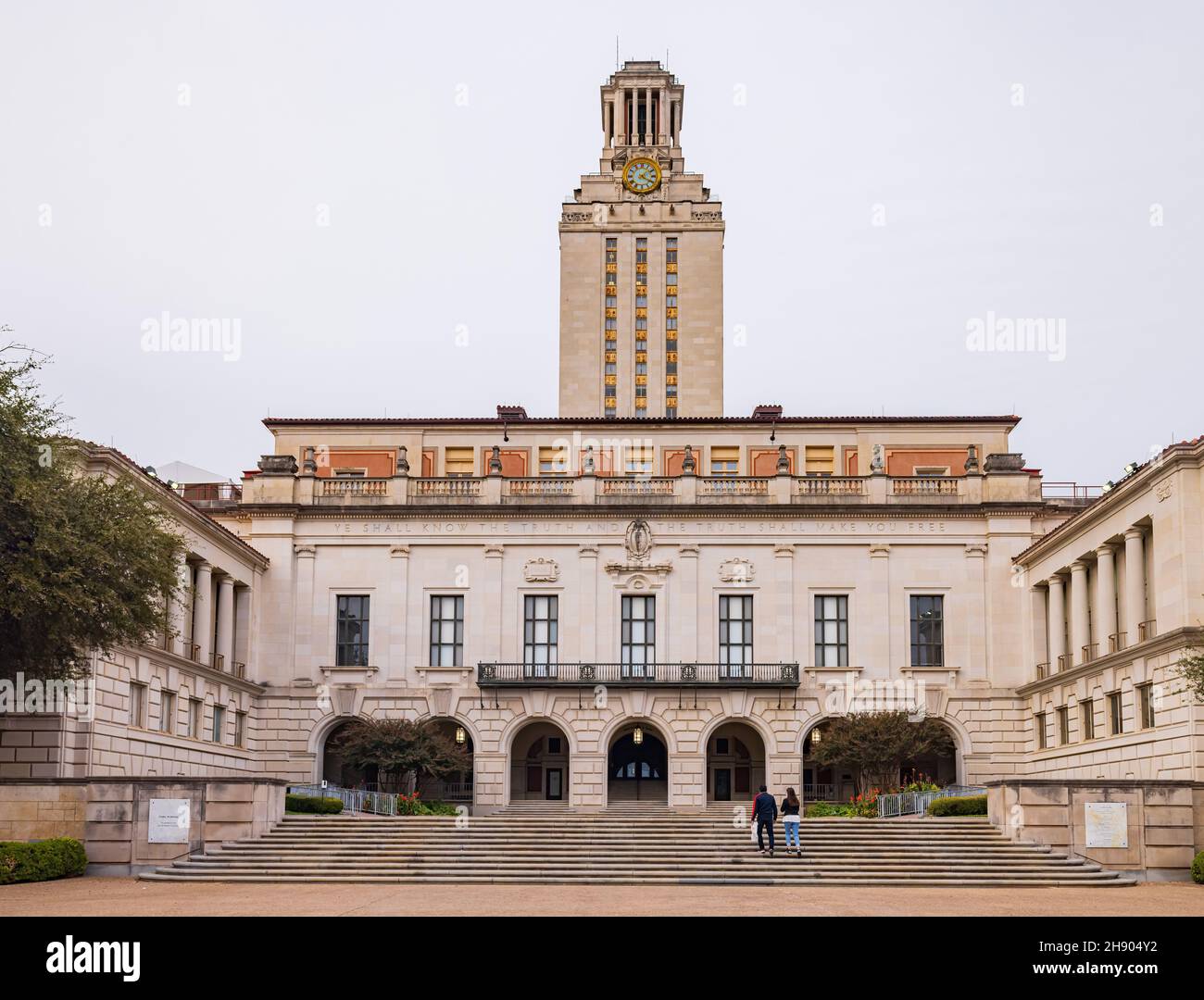 Overcast view of the UT Tower of University of Texas at Austin, Texas ...