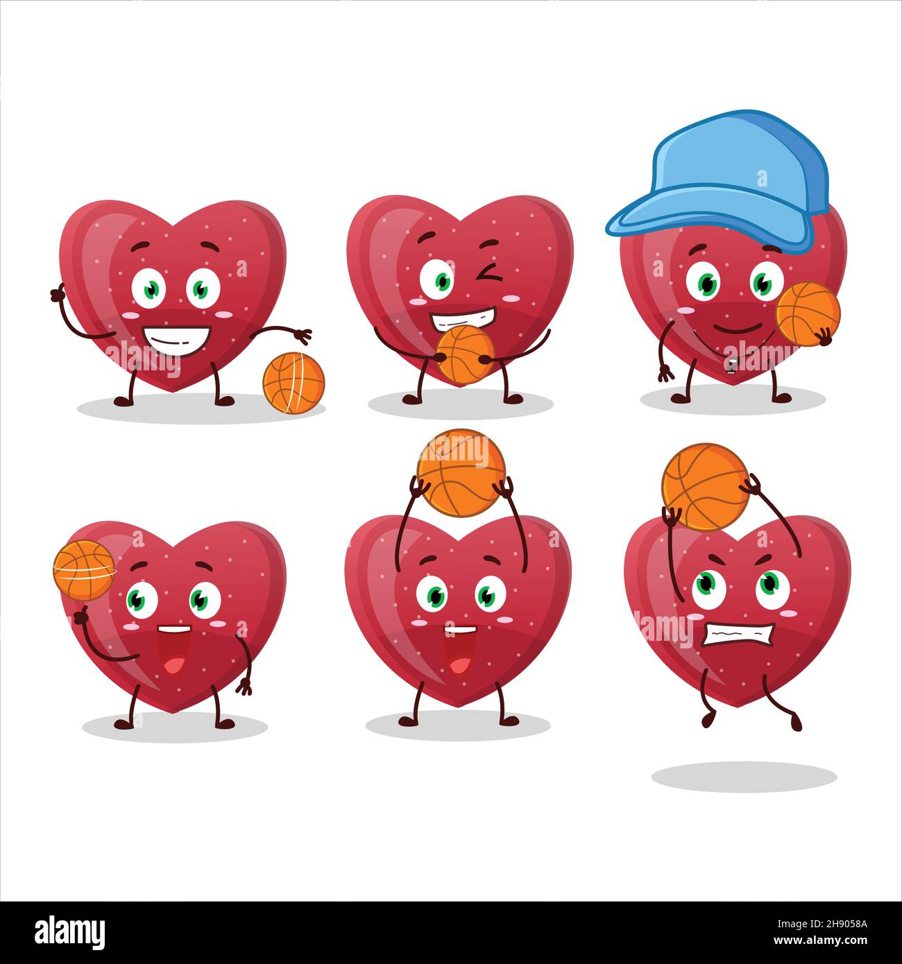 Talented Red Love Gummy Candy Cartoon Character As A Basketball Athlete