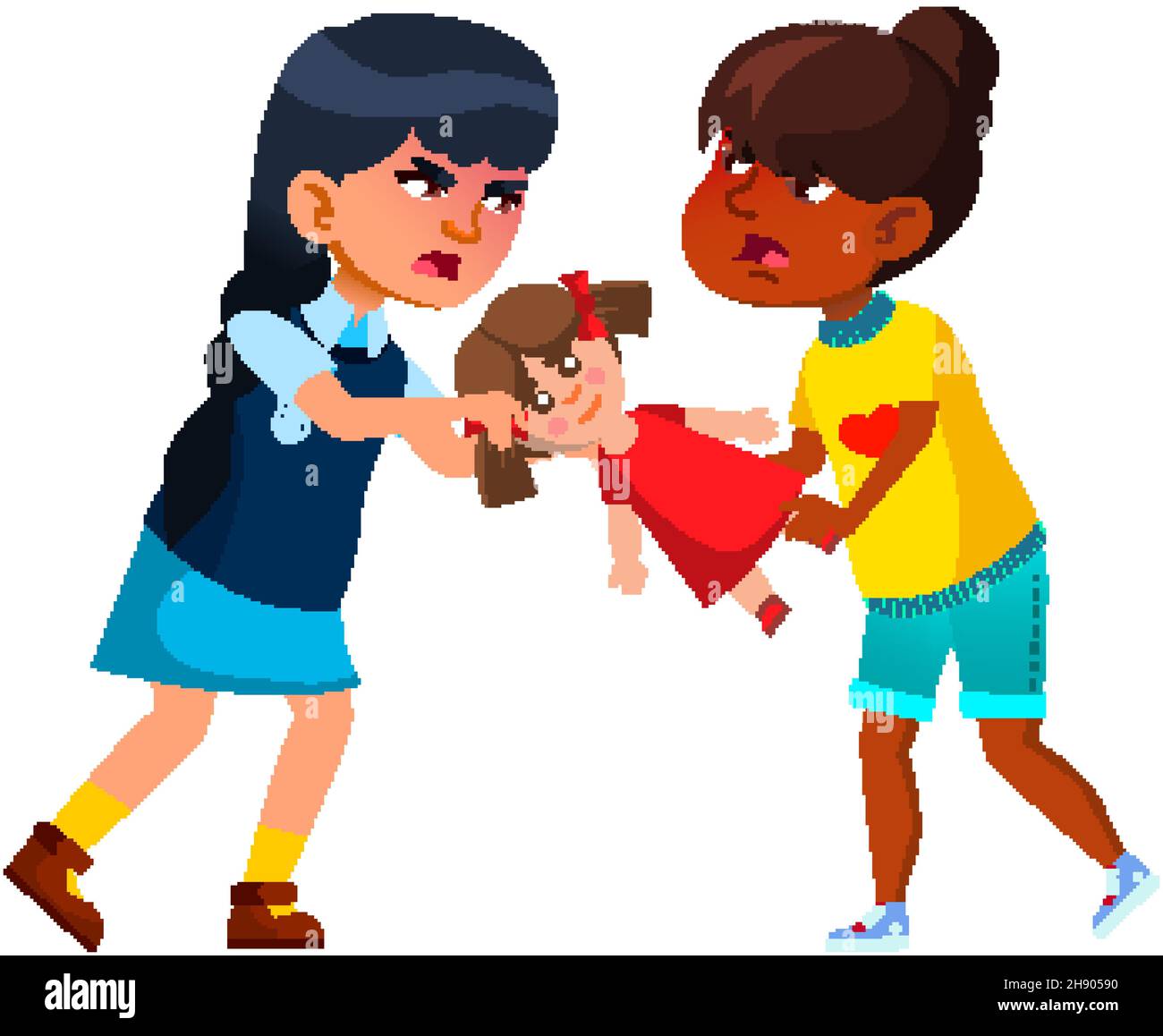 Girls fighting over doll Stock Vector Images - Alamy