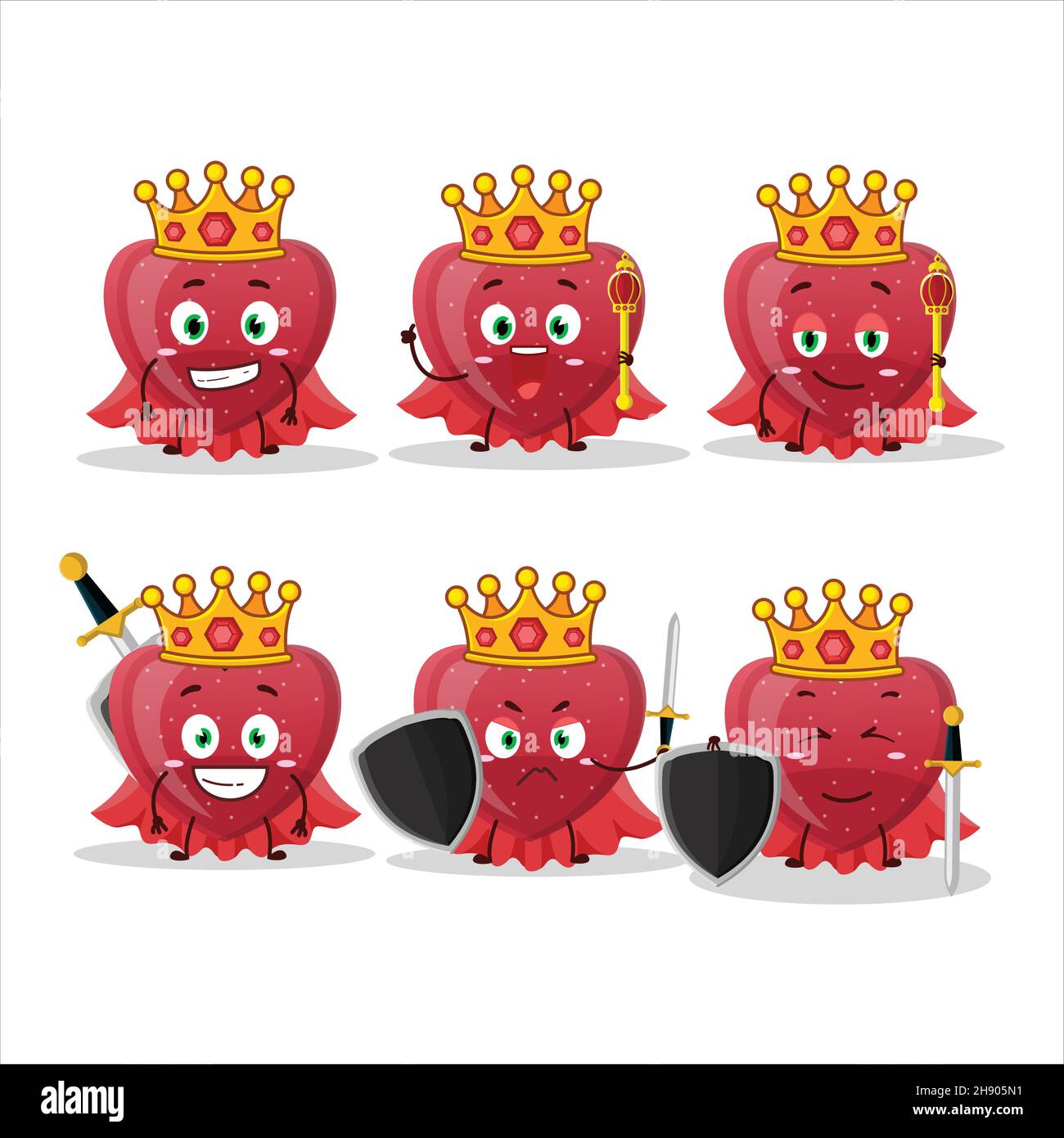 A Charismatic King red love gummy candy cartoon character wearing a ...