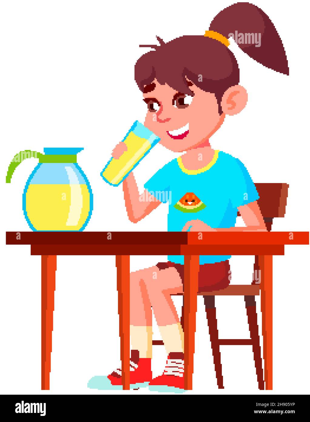 Drinking lemonade female Stock Vector Images - Alamy