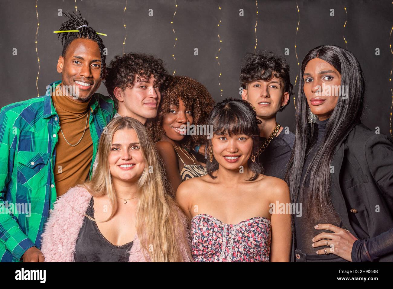 Portrait of multi-ethnic friends posing and looking at camera Stock ...