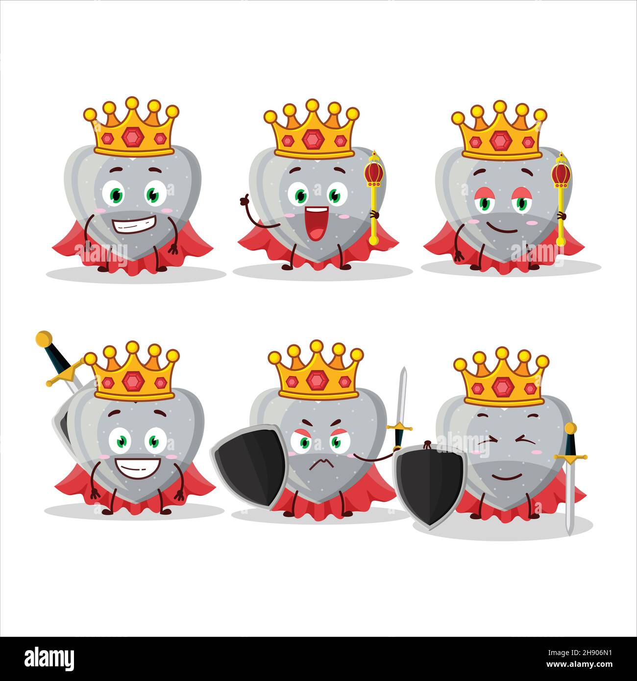 A Charismatic King white love gummy candy cartoon character wearing a ...