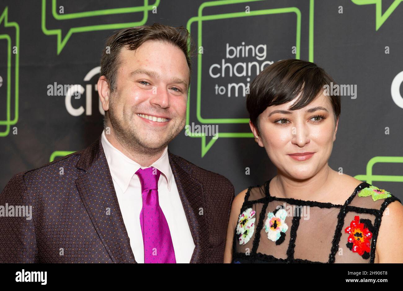New York, NY - December 2, 2021: Zak Williams and Zelda Williams attend ...