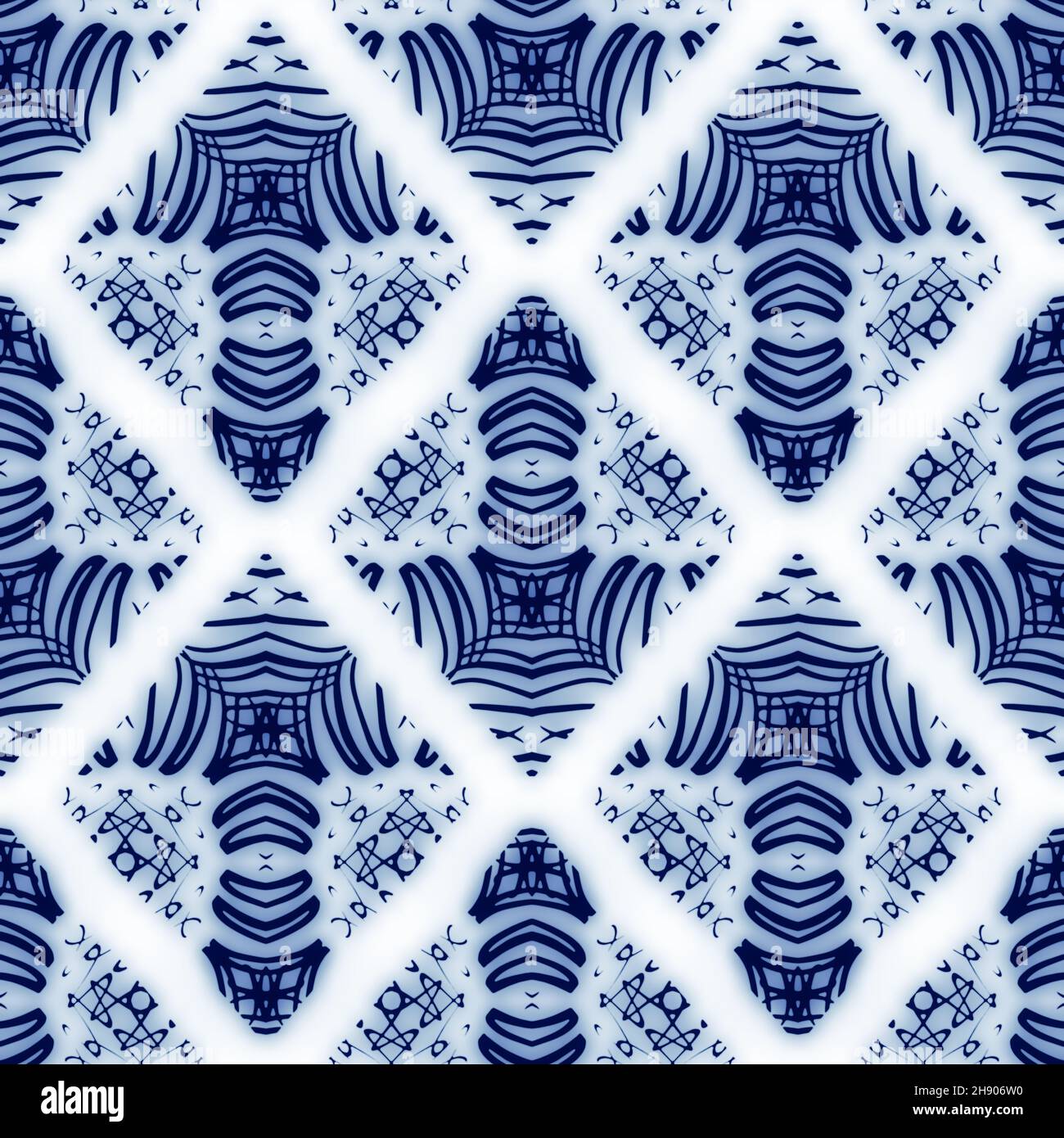 Seamless blue and white ceramic tile ornate damask pattern for surface ...