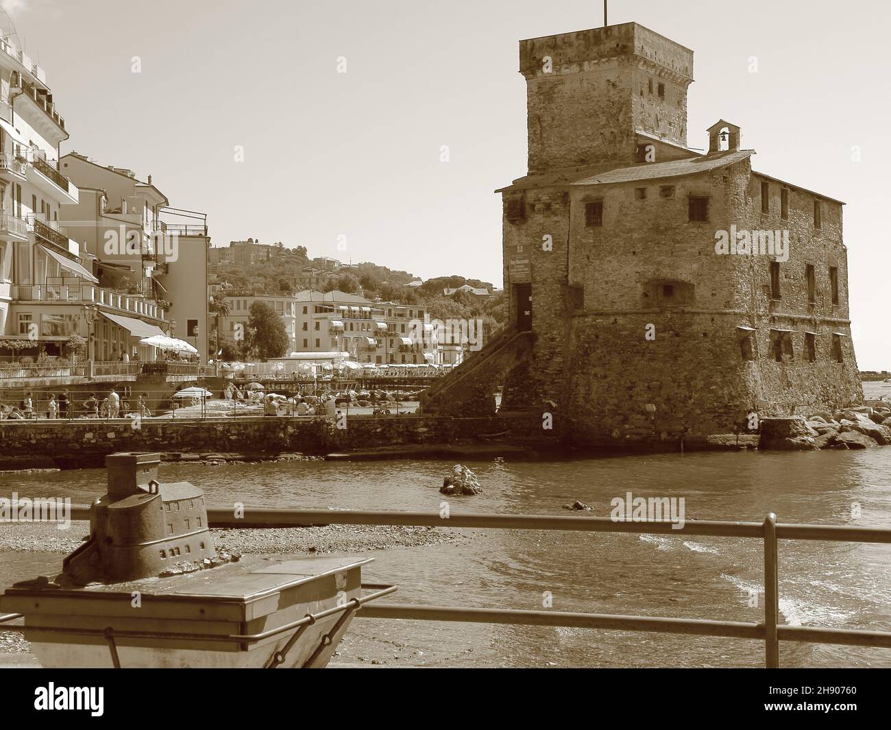 Cityscape from coastal town of Rapallo, Liguria Italy Stock Photo - Alamy
