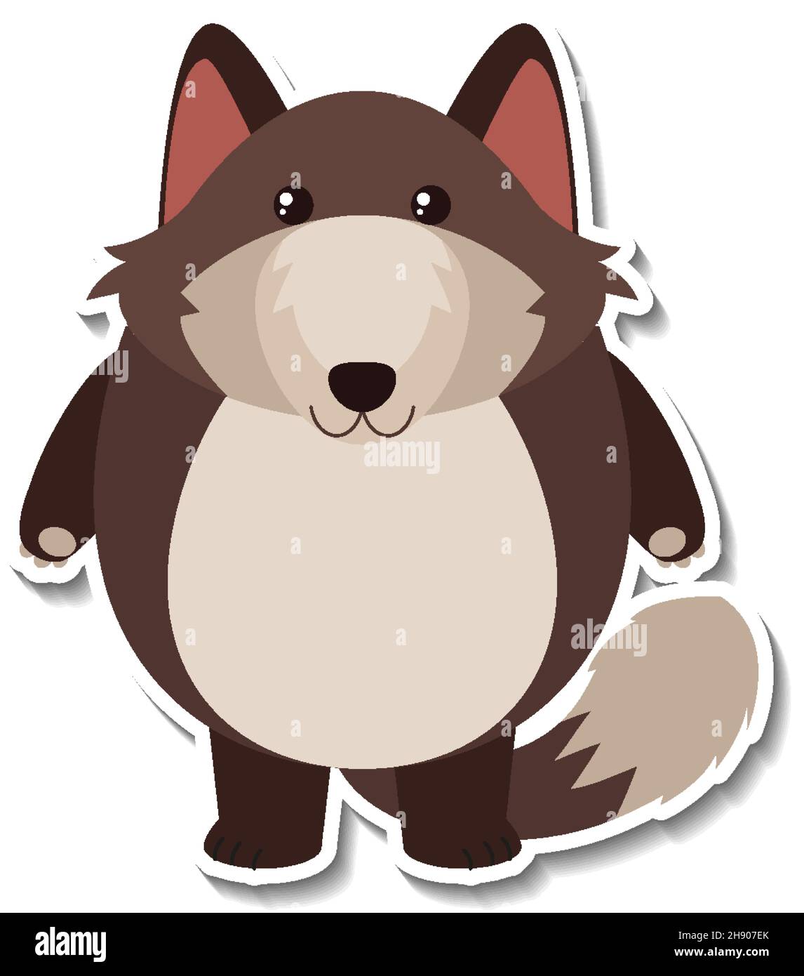 A wolf animal cartoon sticker illustration Stock Vector Image & Art - Alamy