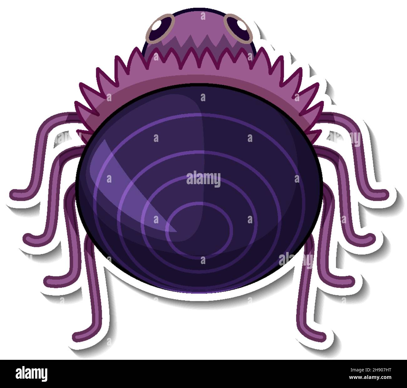 Purple spider in cartoon style illustration Stock Vector Image & Art ...