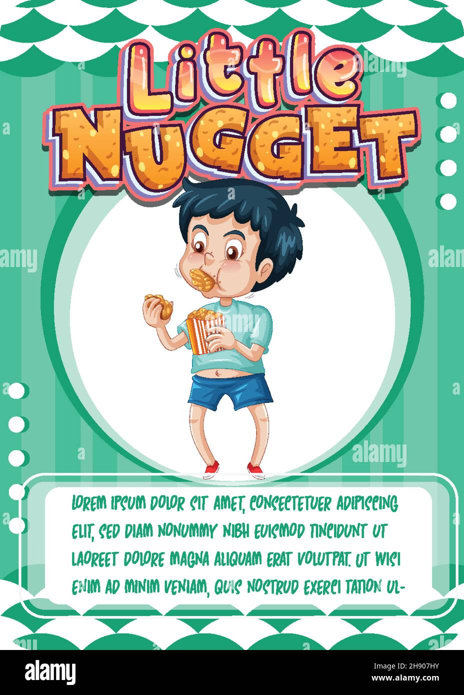 Character game card template with word Little Nugget illustration Stock ...