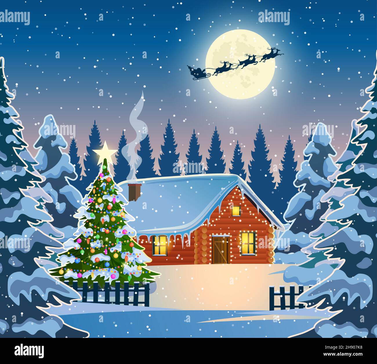 Winter snow on square Stock Vector Images - Alamy