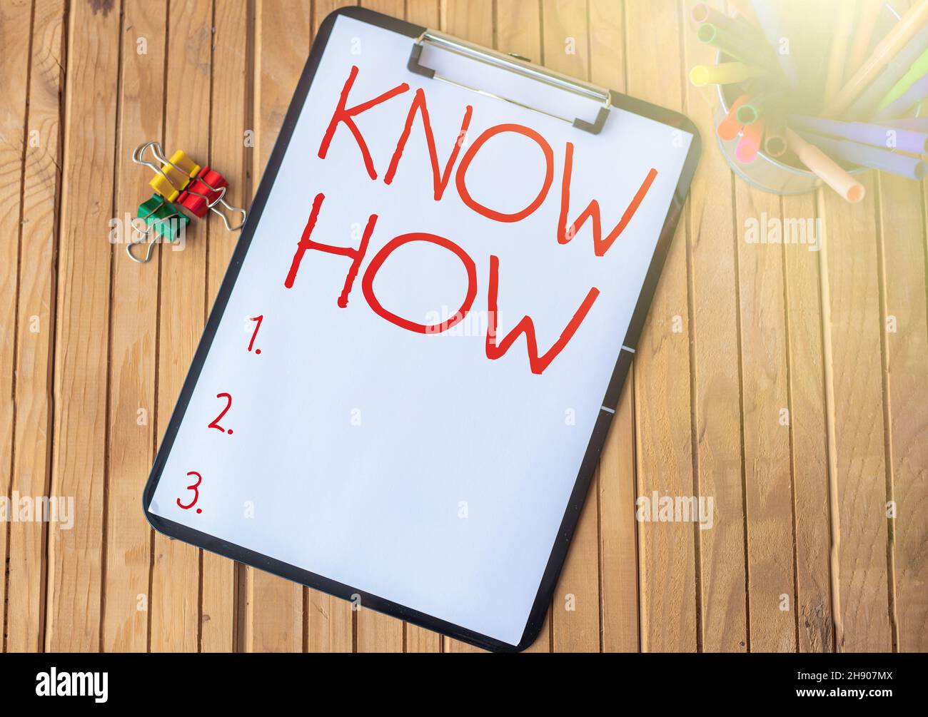 Sign displaying Know How. Business overview The process to learn of ...