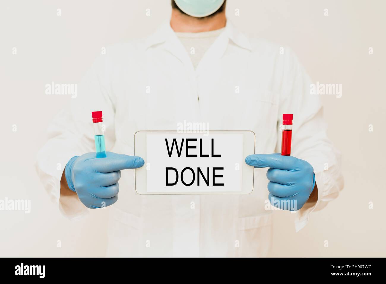 Sign displaying Well Done. Conceptual photo telling person that he made ...