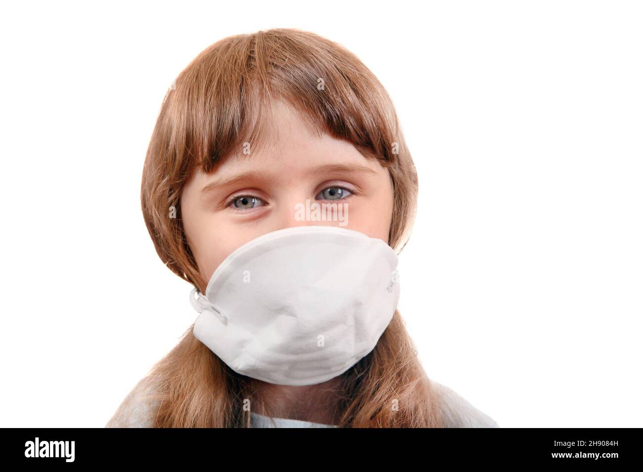 Little Girl in the Mask Isolated on the White Background Stock Photo ...