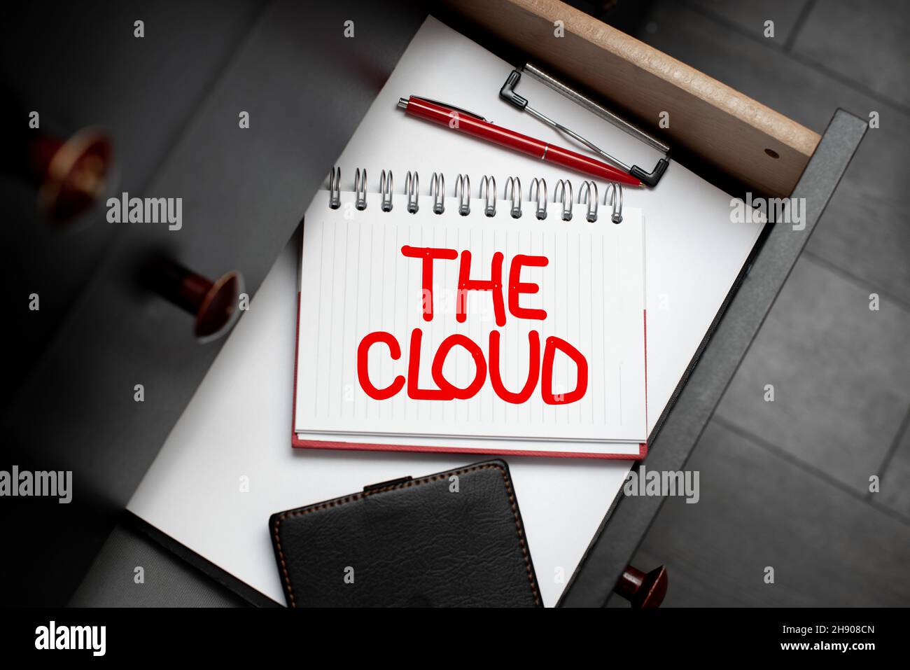 Handwriting text The Cloud. Business concept Programs used in Storing Accessing data over the ...