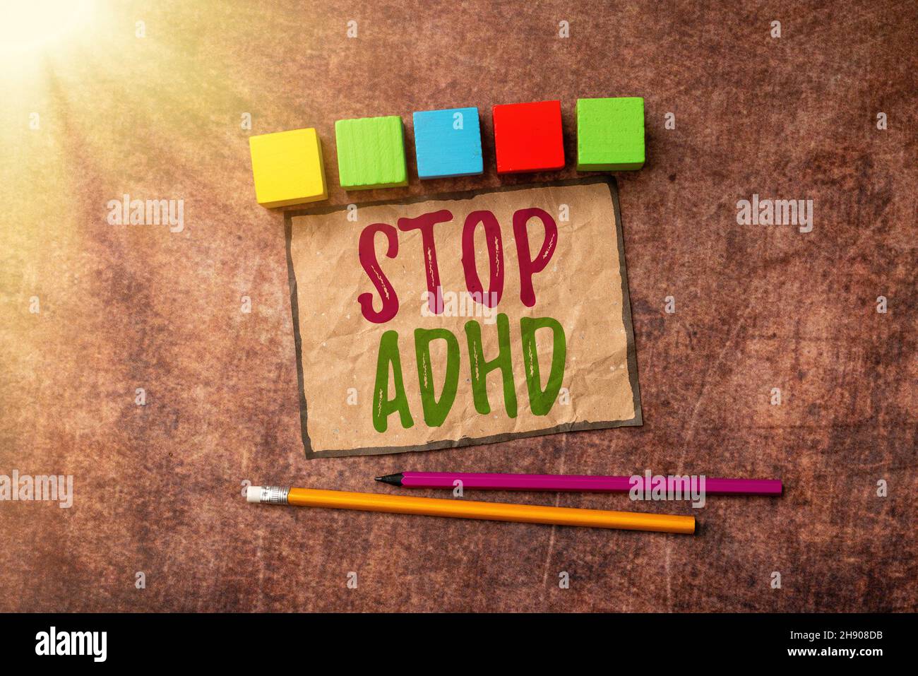 Sign displaying Stop Adhd. Conceptual photo Put at end the mental ...