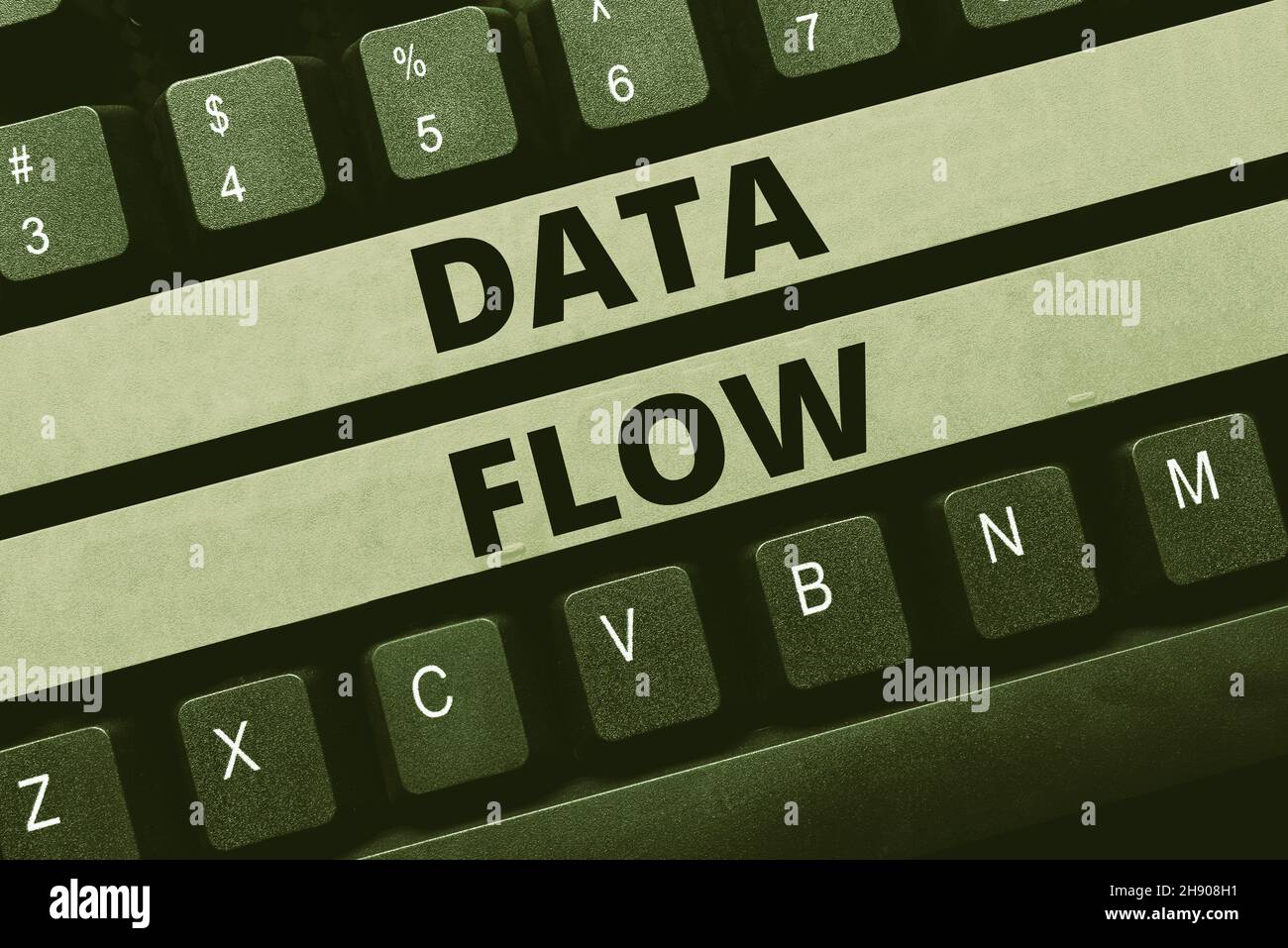Sign displaying Data Flow. Conceptual photo the movement of data through a system comprised of ...
