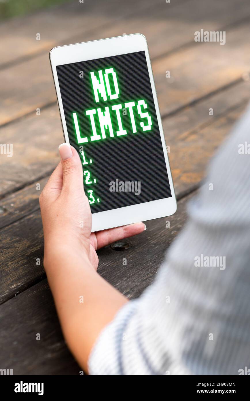 Conceptual caption No Limits. Business concept to do whatever you could ...