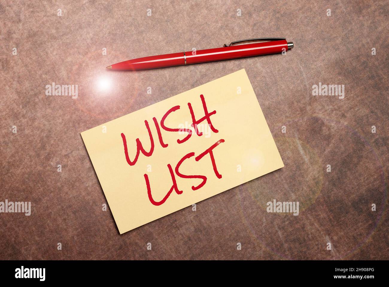 Text showing inspiration Wish List. Business showcase List of desired ...