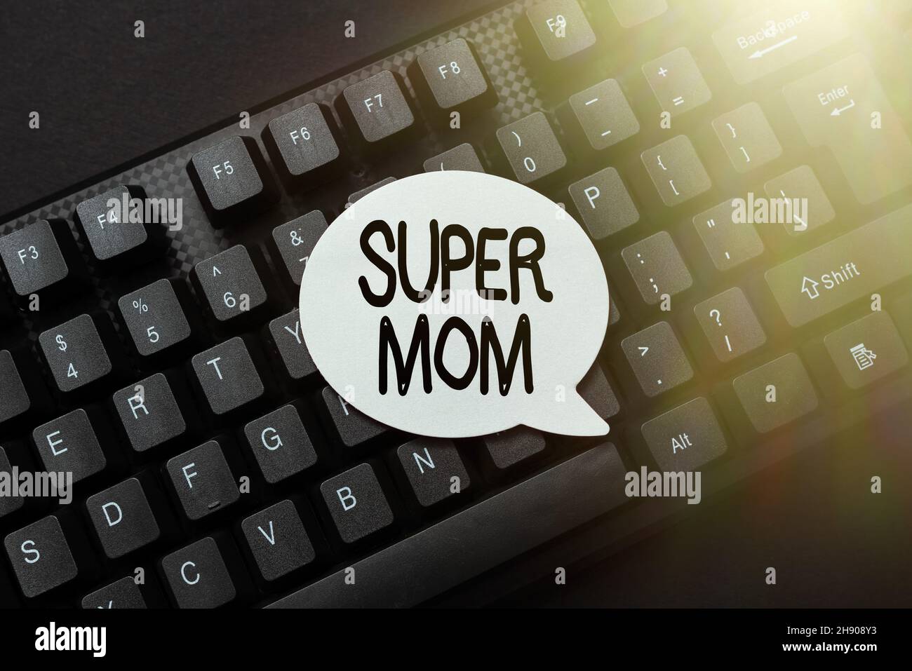 Text showing inspiration Super Mom. Internet Concept a mother who can ...