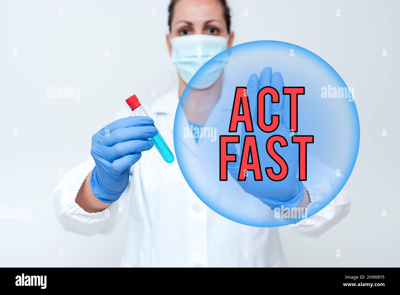 Text caption presenting Act Fast. Business showcase Voluntarily move in ...