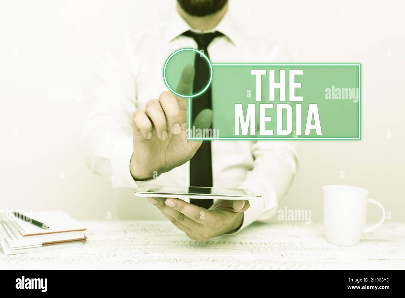 Conceptual caption The Media. Concept meaning main means of mass ...