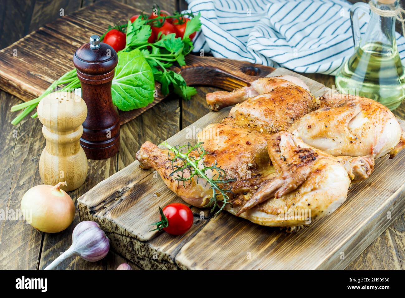 Baked chicken tobacco spices hi-res stock photography and images - Alamy