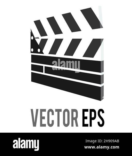 The isolated vector black film maker clapped board icon, to indicate ...