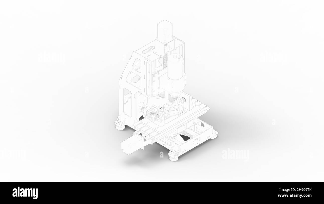 3D rendering of a cnc drilling milling machine technical and technology ...