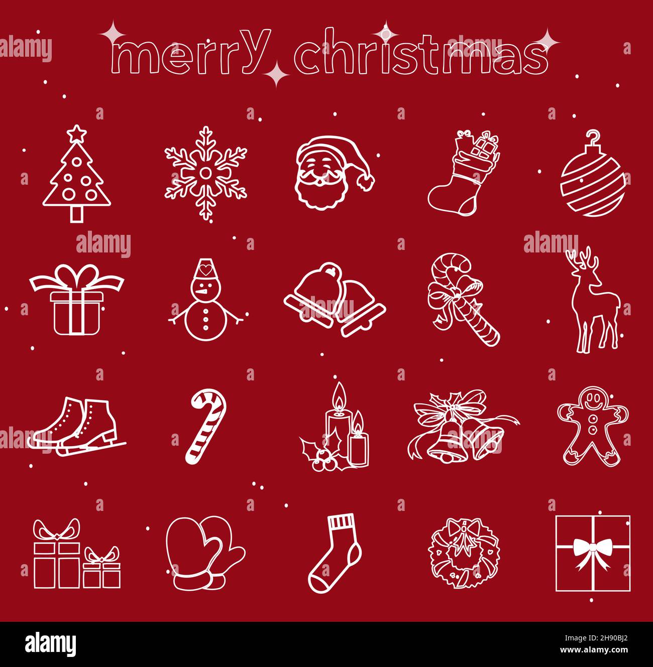 Christmas gift line icon Stock Vector Images - Alamy