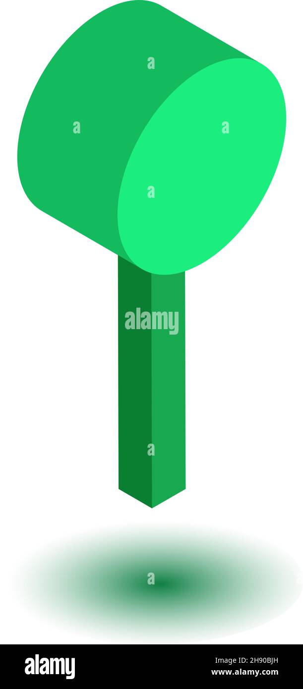 Realistic 3d green isometric color map pin pointer icon isolated on ...