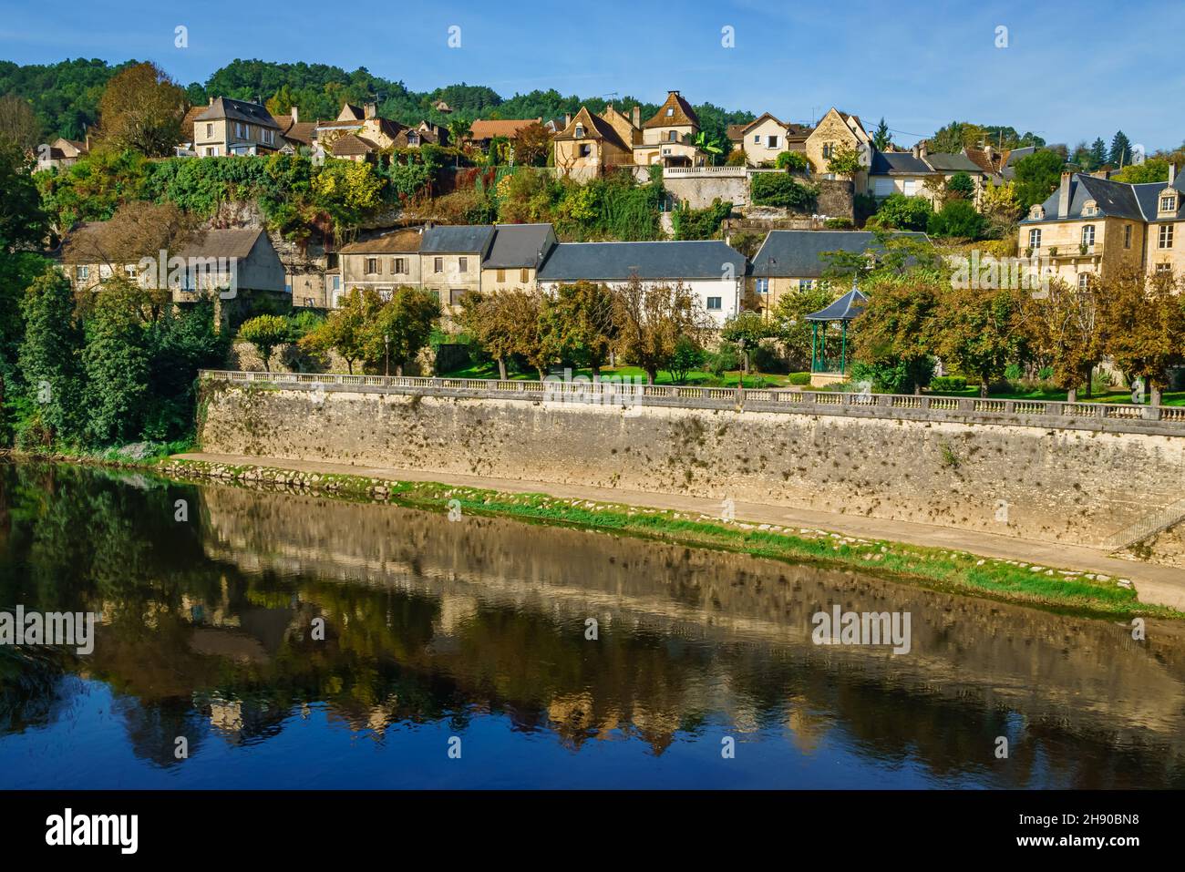 River Vézère, passing through Montignac. France October 2021 Stock ...