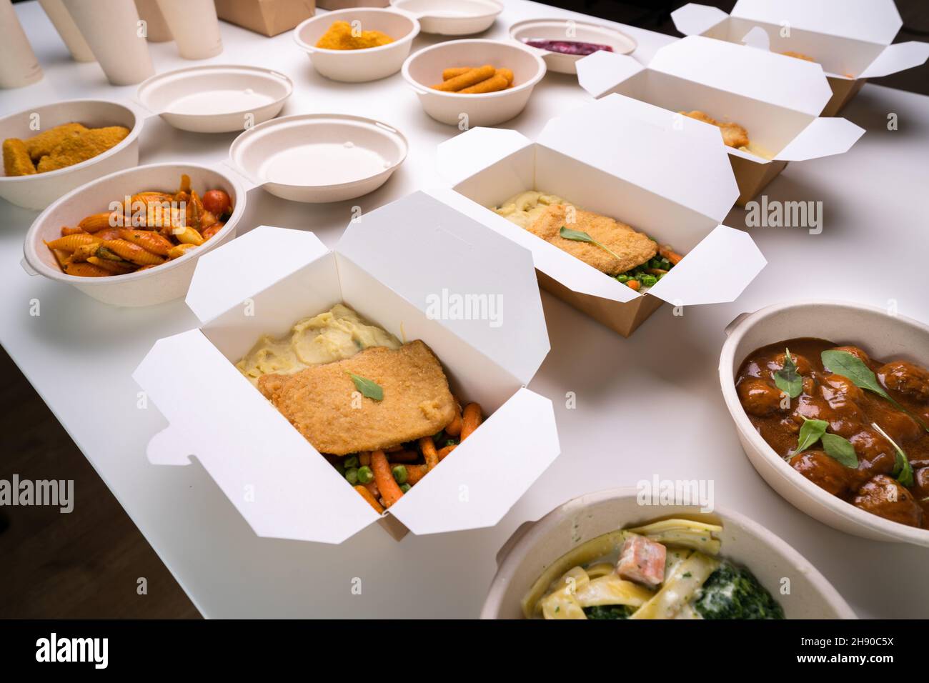 Fresh Healthy Food Meal. Dinner From Restaurant Stock Photo - Alamy