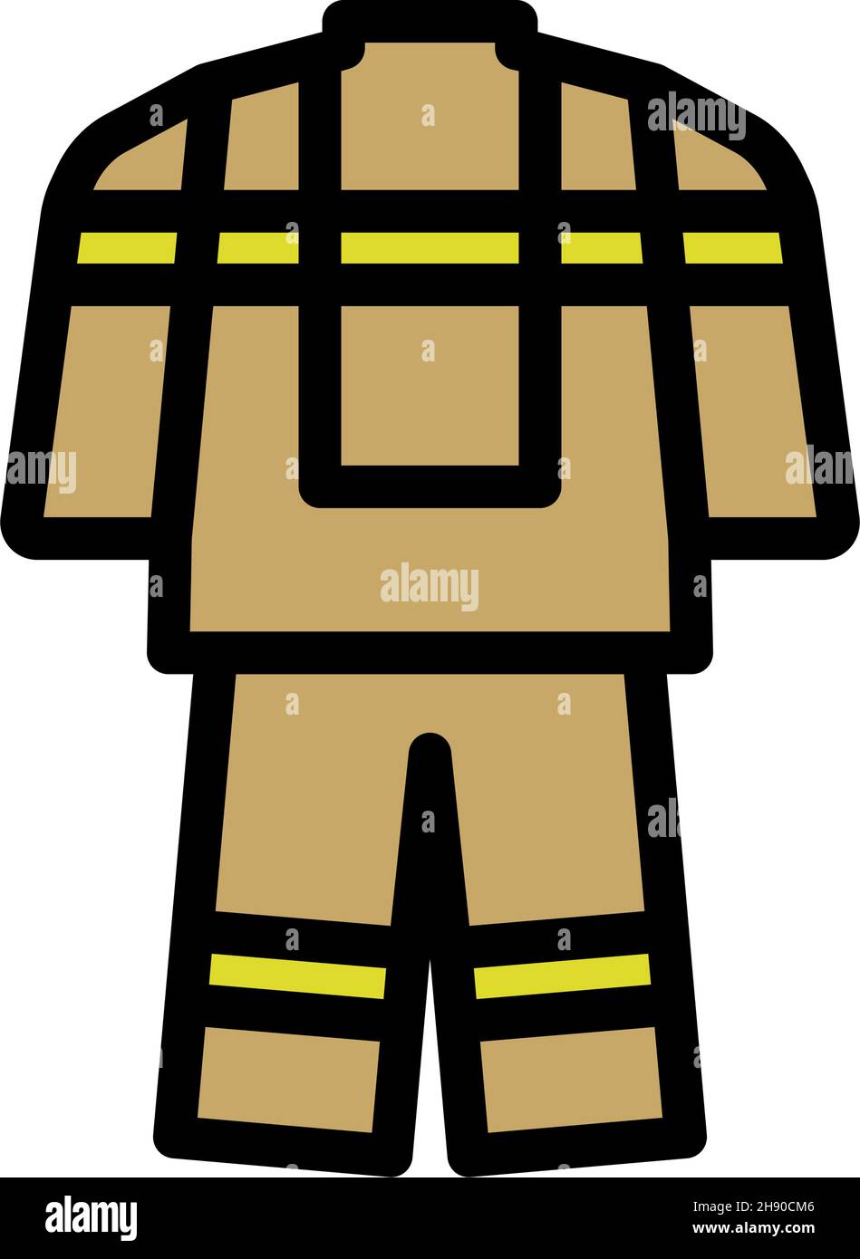Fire Service Uniform Icon. Editable Bold Outline With Color Fill Design ...
