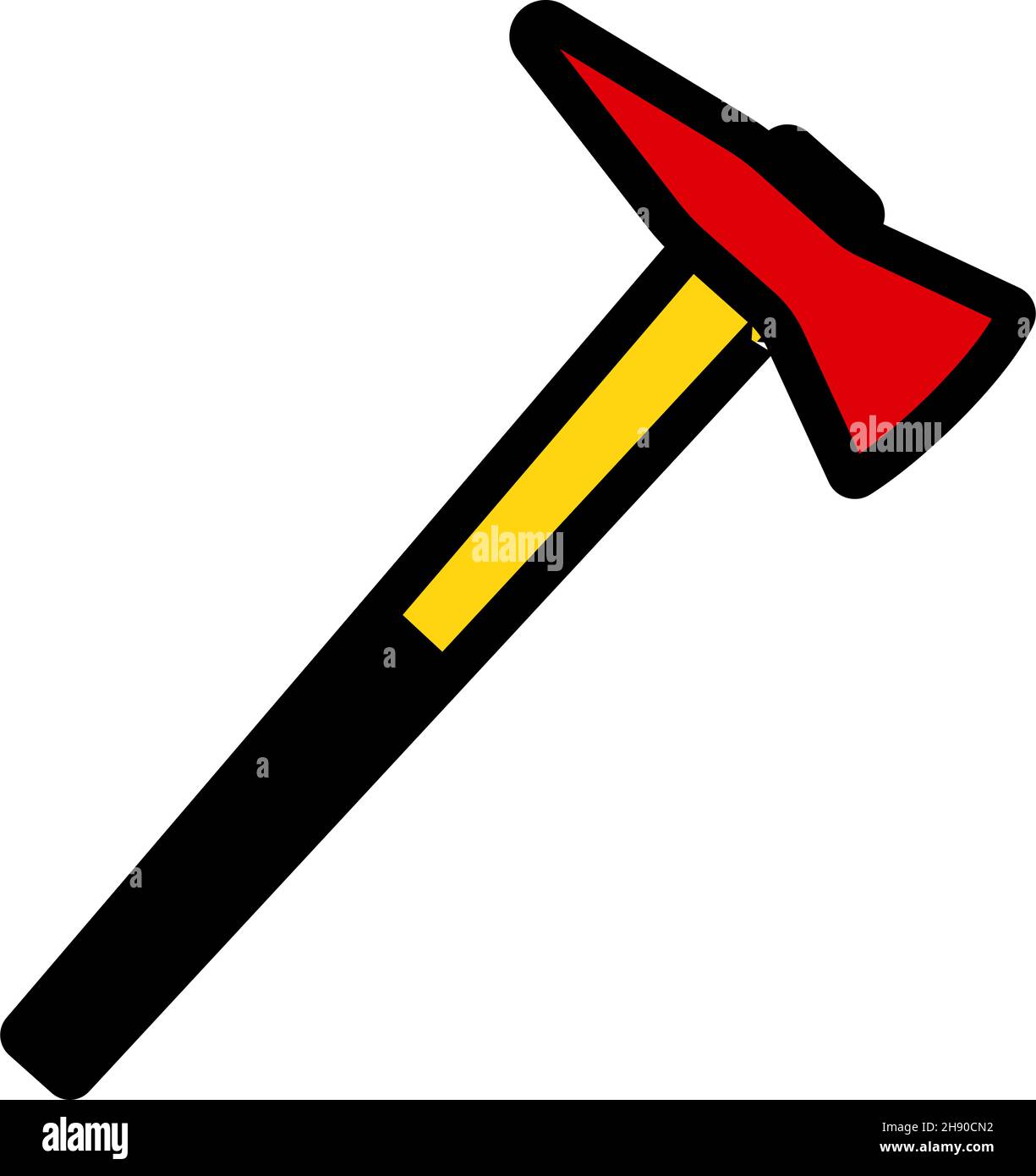 Fire Axe Icon. Editable Bold Outline With Color Fill Design. Vector ...