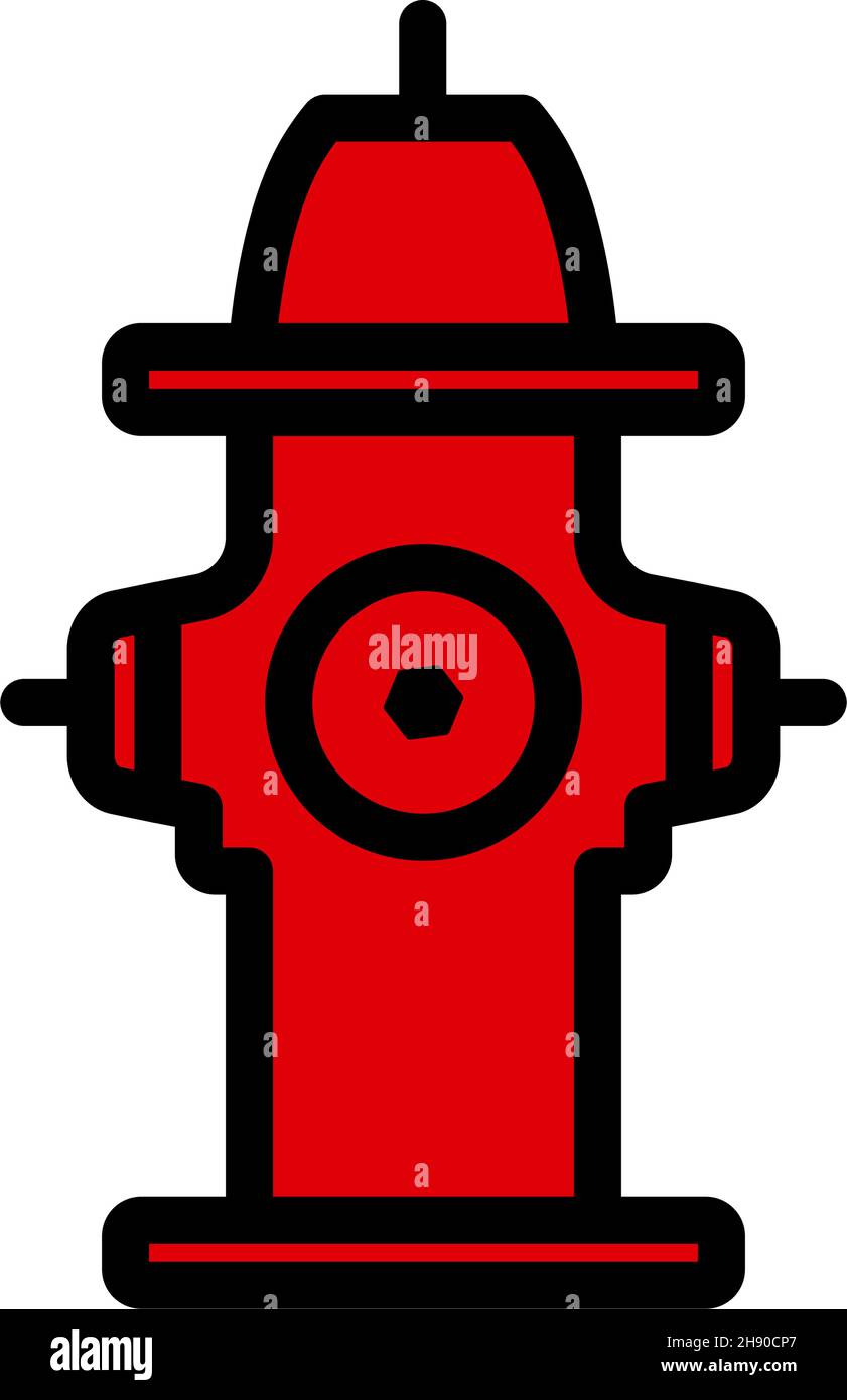 Fire Hydrant Icon. Editable Bold Outline With Color Fill Design. Vector ...