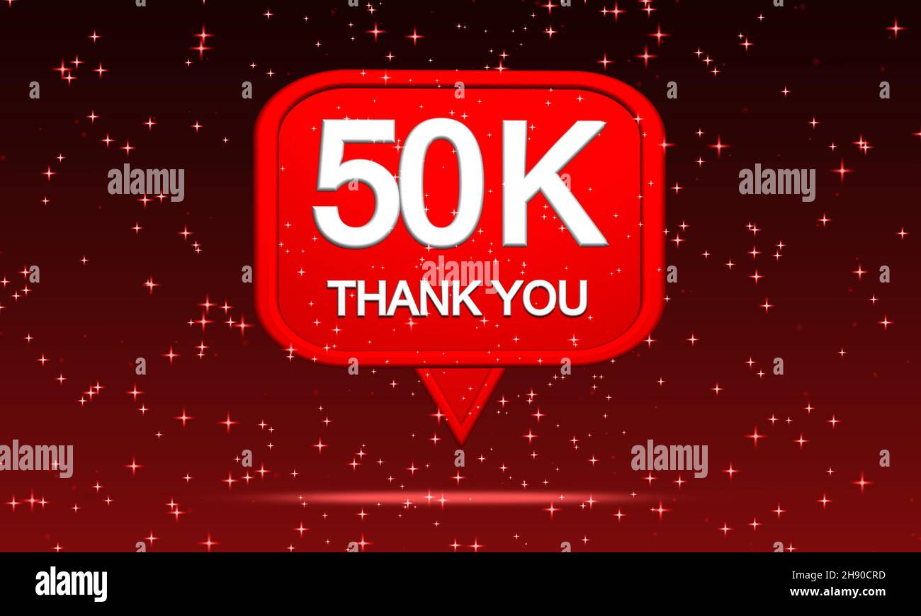 50k Social Media Celebration. 3D Design of Red Like Bubble Sign with ...