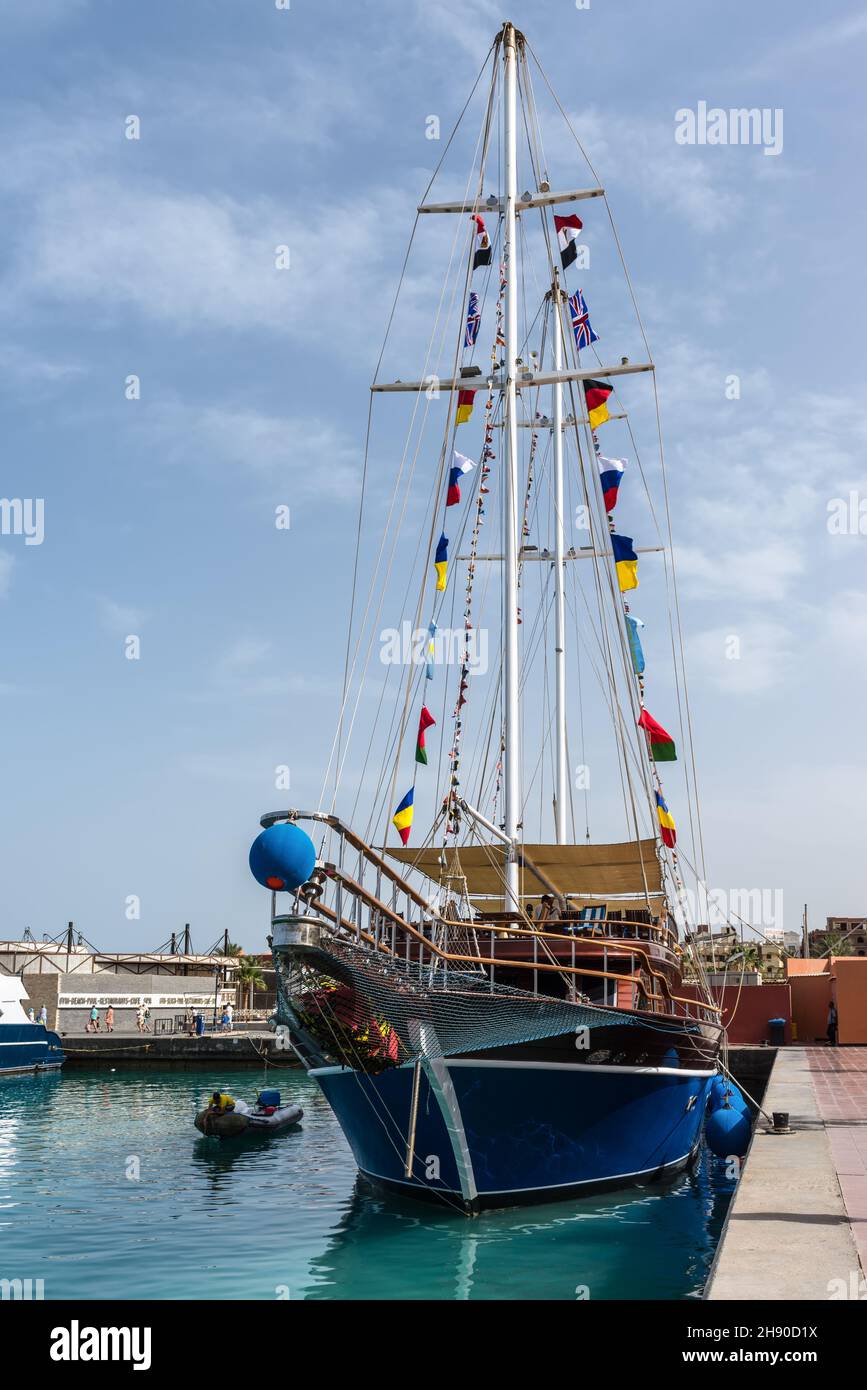 Hurghada, Egypt - May 31, 2021: The Pirate ship made into the ...