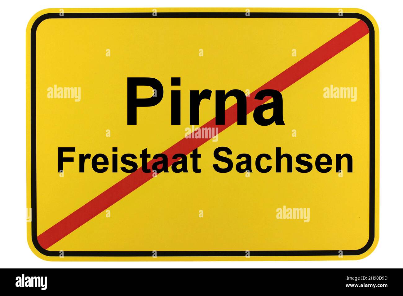 Illustration eines Namensschildes der Stadt Pirna in Sachsen Stock ...