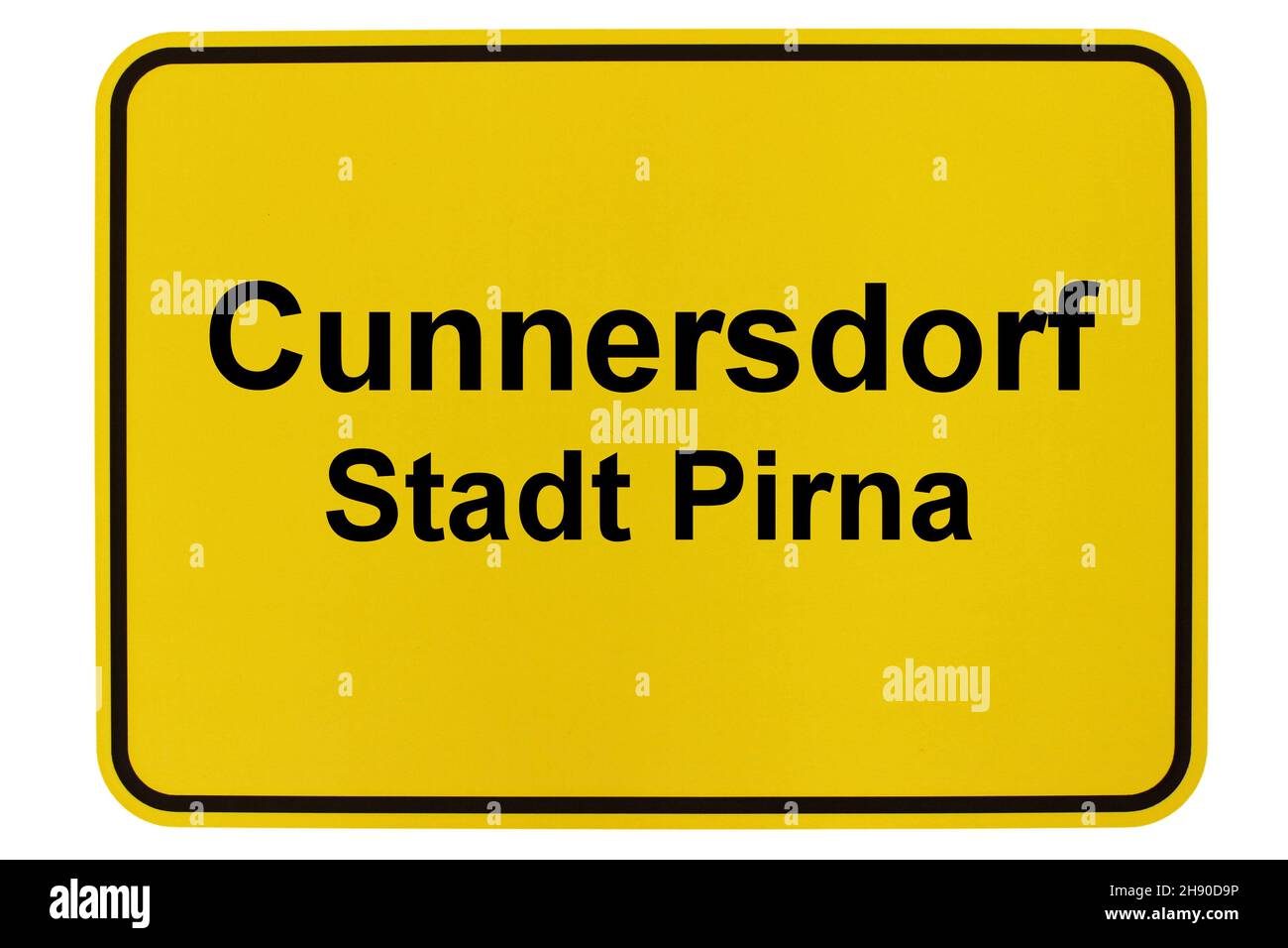 Illustration eines Namensschildes der Stadt Pirna in Sachsen Stock ...