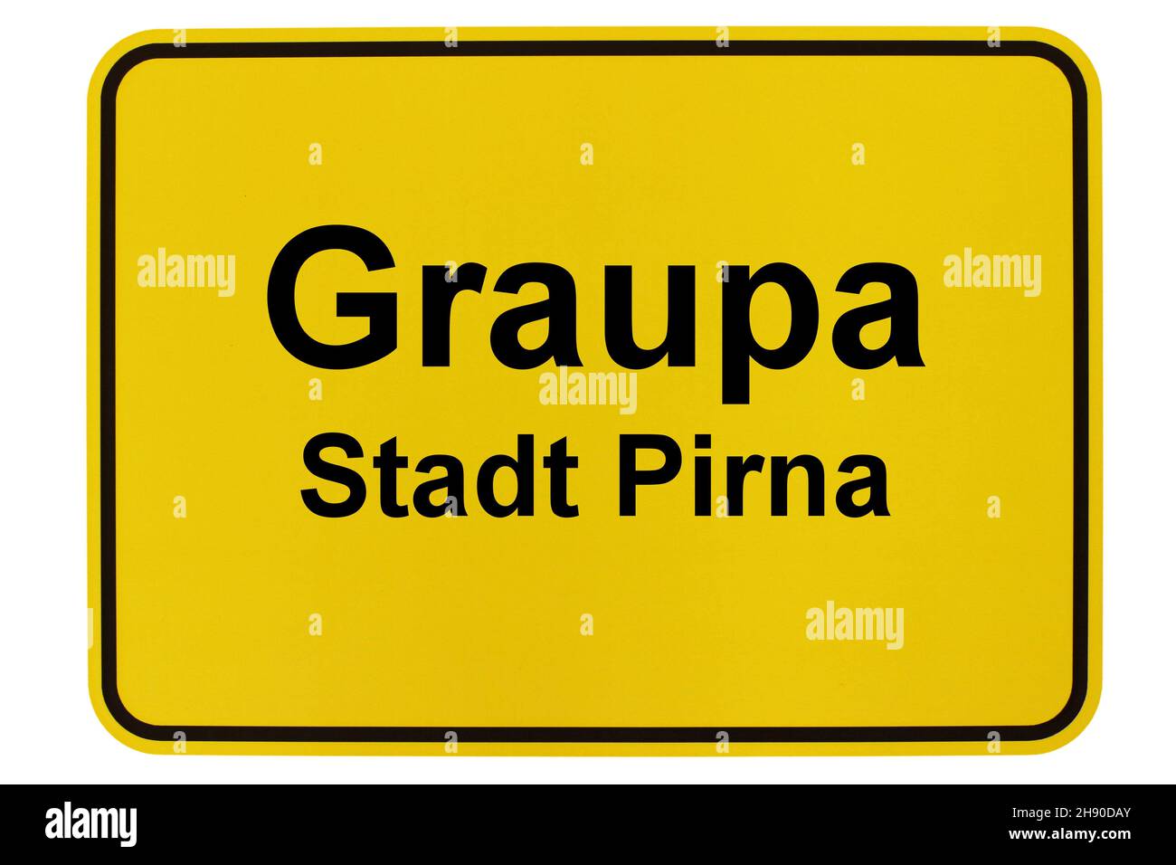 Illustration eines Namensschildes der Stadt Pirna in Sachsen Stock ...