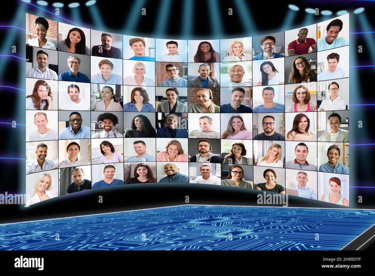 Online Virtual Audience Business Conference With Diverse Group Stock ...