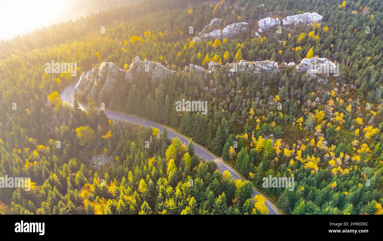 Rock formation in morning sunset from above Stock Photo - Alamy