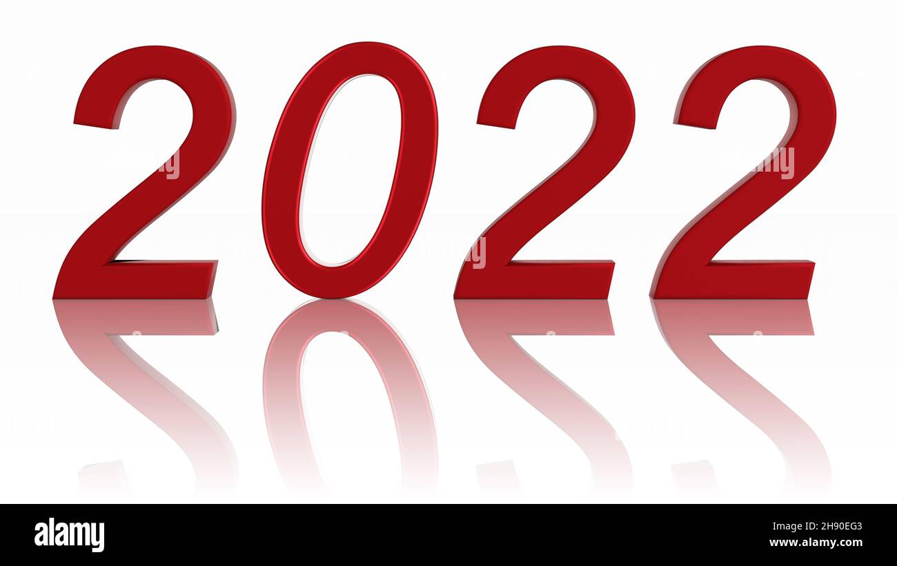 3D illustration. New Year 2022. New Year, 2022 in numbers to celebrate ... 3D illustration. New Year 2022. New Year, 2022 in numbers to celebrate ...