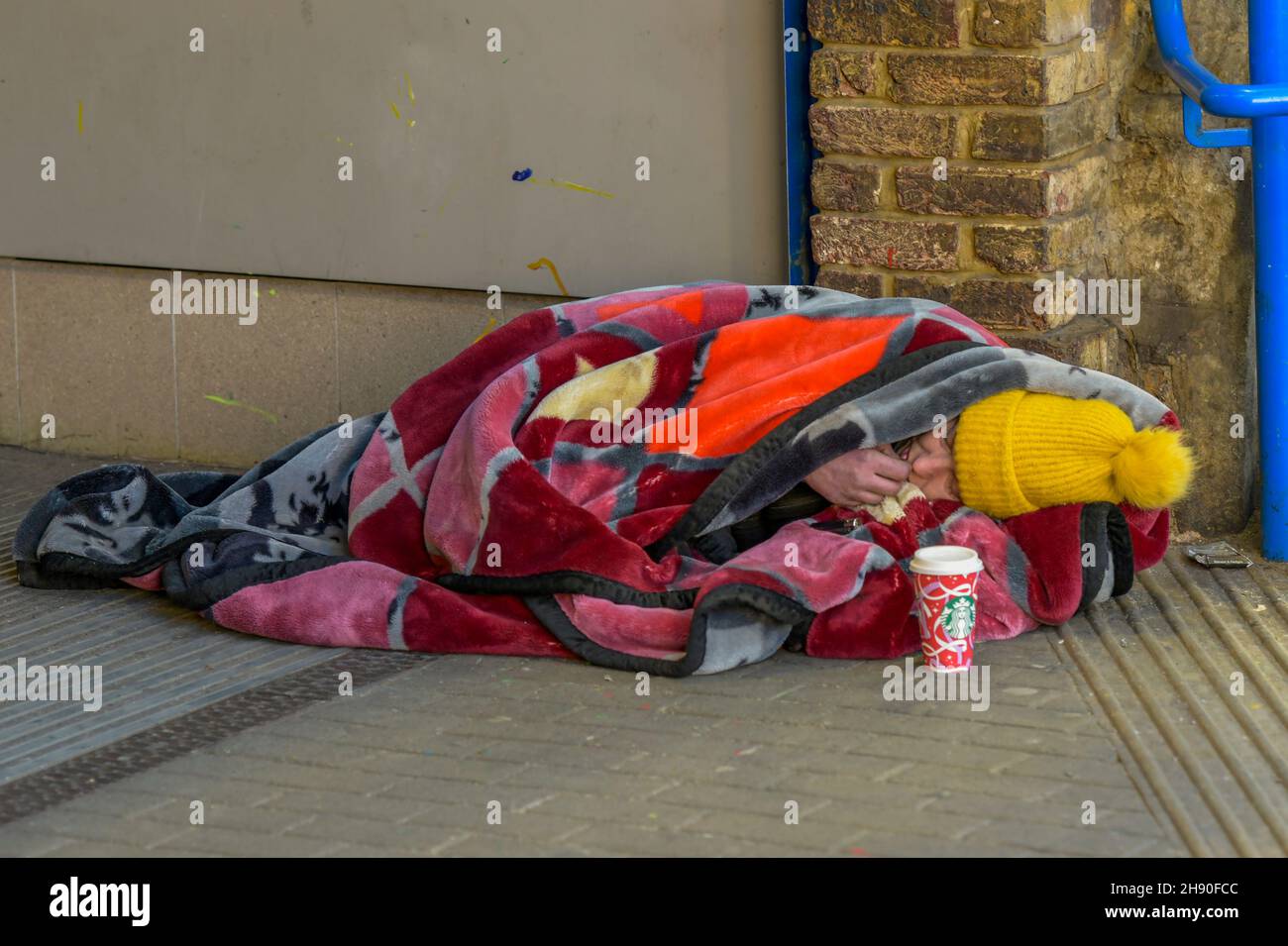 homeless person sleeping rough on the streets of london, homelessness ...