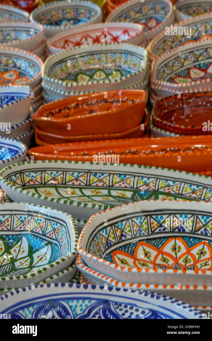 moroccan style colourful pottery bowls, brightly coloured moorish ...