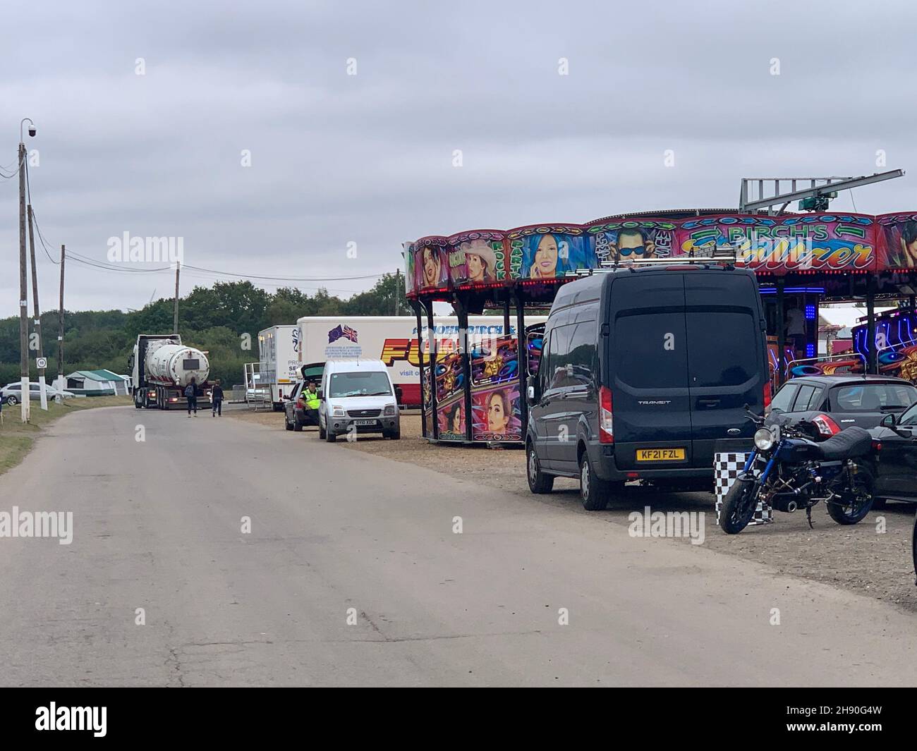 Fair at Santa Pod speedway Poddington Bedfordshire UK van car cars ...