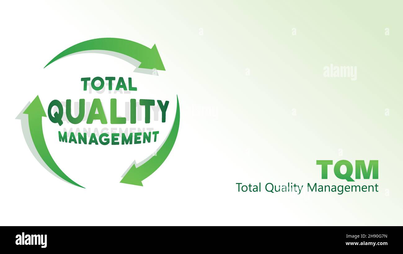 TQM. Total quality management concept. circle arrow around text for ...
